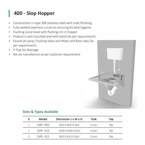 #6 Best Hygiene Stainless Steel Slop Hopper Sink | Made In India